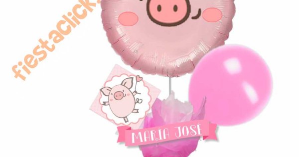 Cerdito Arreglo con globos